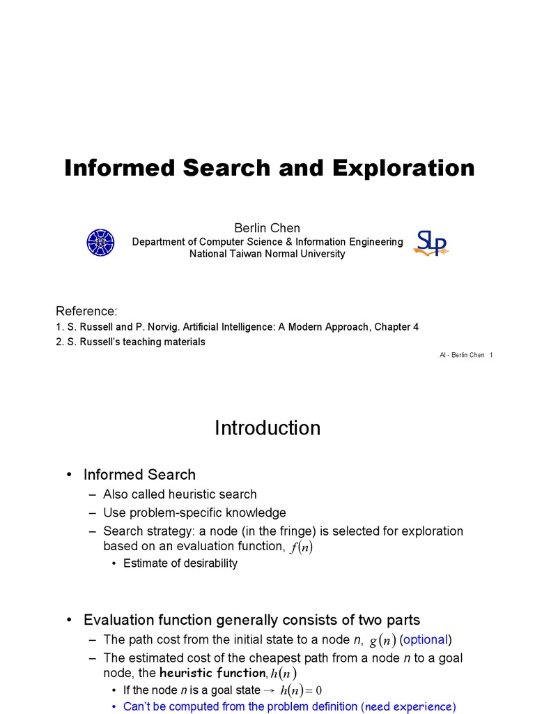 AI2008 Lecture05 InformedSearchAndExploration | PDF | Genetic Algorithm | Theoretical Computer ...