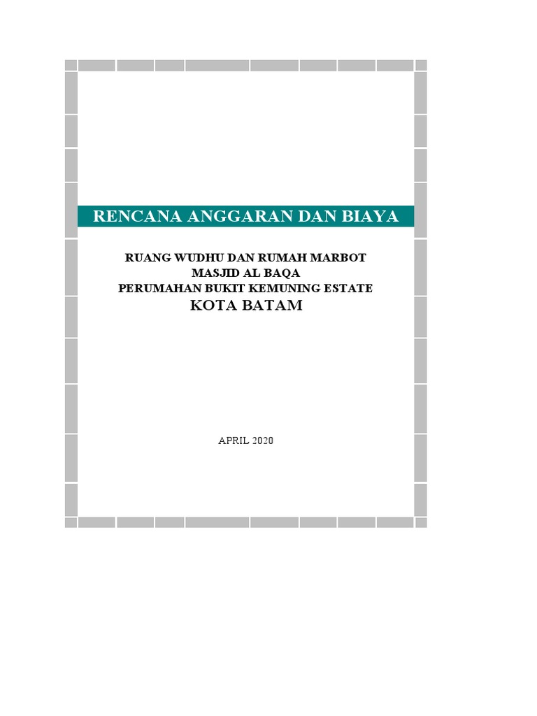 BQ - Rumah Marbot - Masjid Al Baqa (Xls 2013) | PDF