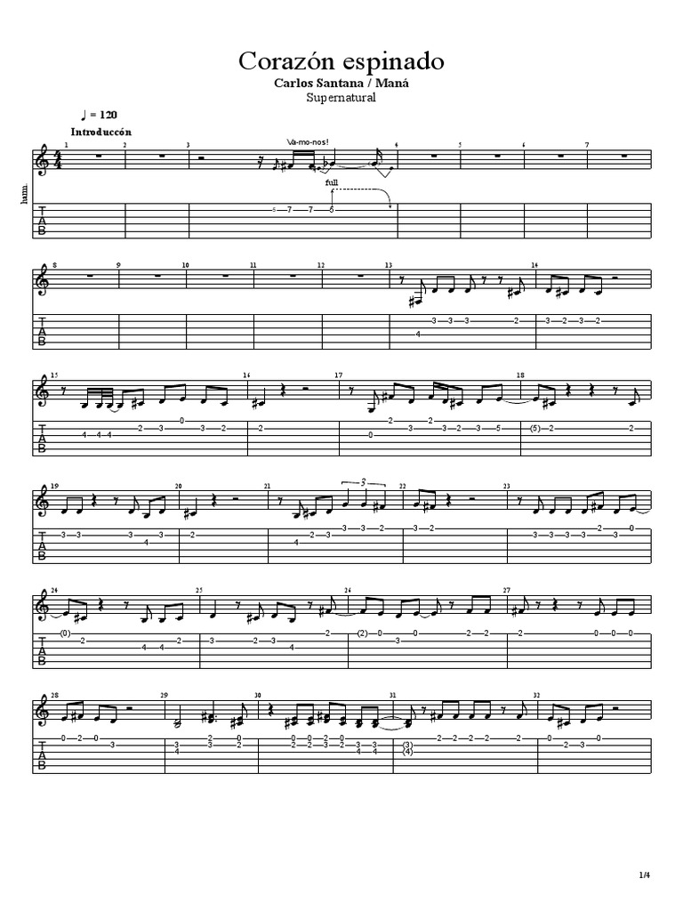 Corazón Espinado: Carlos Santana / Maná | PDF