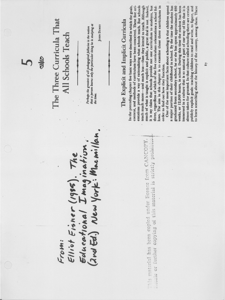 Eisner Elliot - The Three Curricula The All Schools Teach | PDF