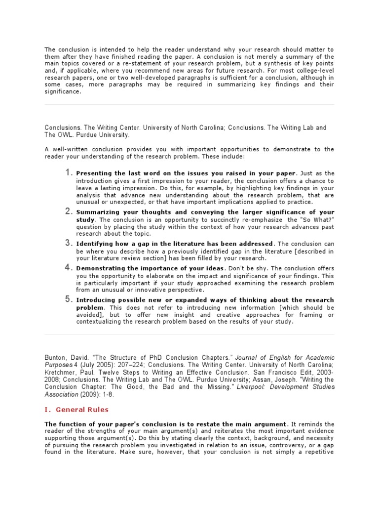 Conclusion and Abstract Guide | PDF | Abstract (Summary) | Argument