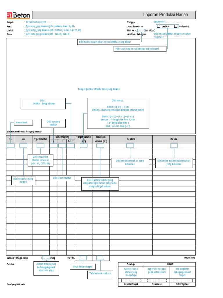 Juknis Format Laporan Harian SPV Baru | PDF