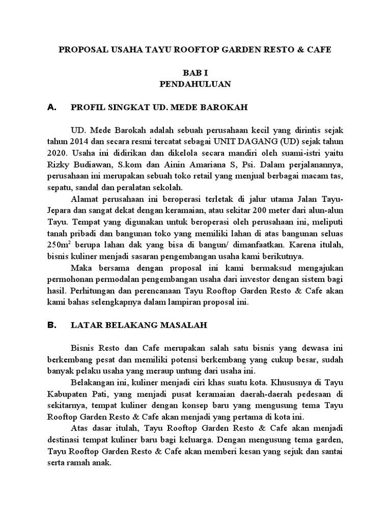 Contoh Proposal Usaha | PDF