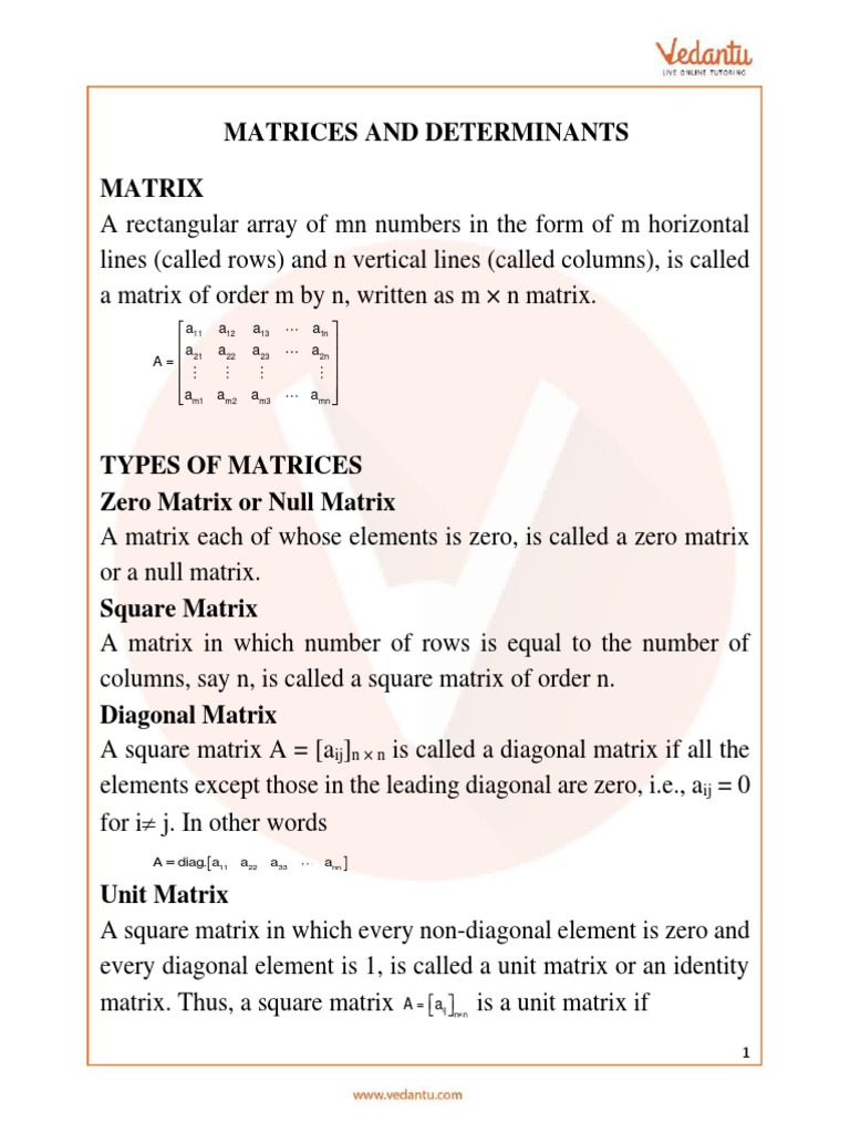 MATRICES AND DETERMINANTS EXPLAINED | PDF | Matrix (Mathematics) | Mathematical Relations