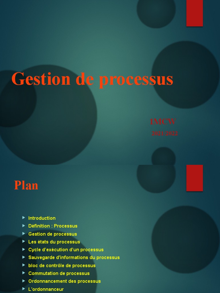 Gestion de Processus Kacha Fin | PDF | Ordonnancement dans les systèmes d'exploitation ...
