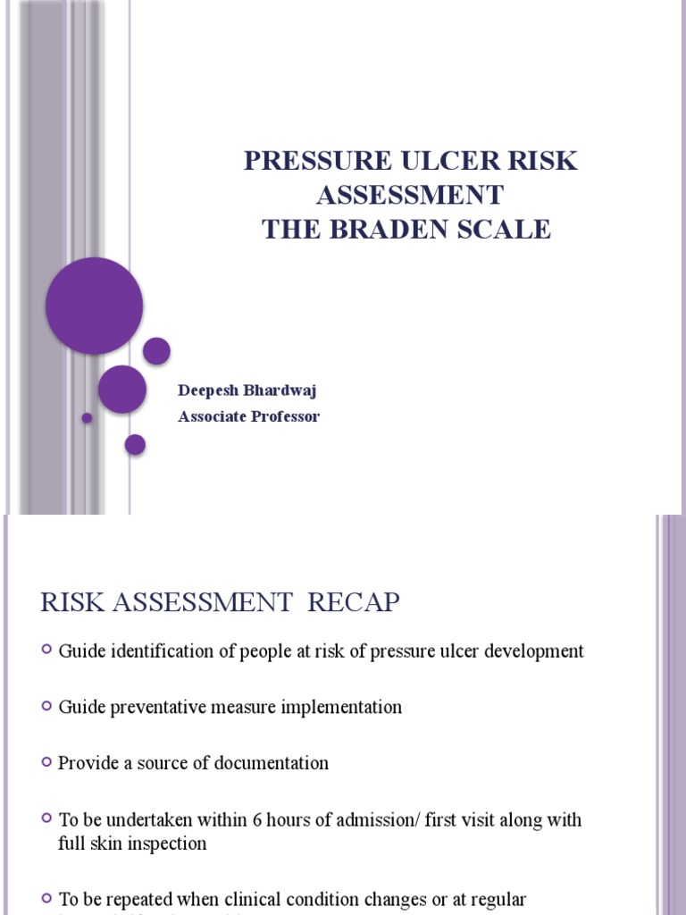 Pressure Ulcer Risk Assessment The Braden Scale: Deepesh Bhardwaj ...