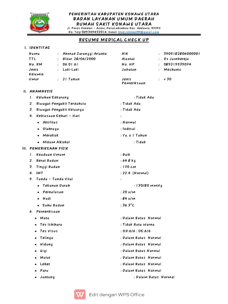 Contoh Hasil Mcu | PDF