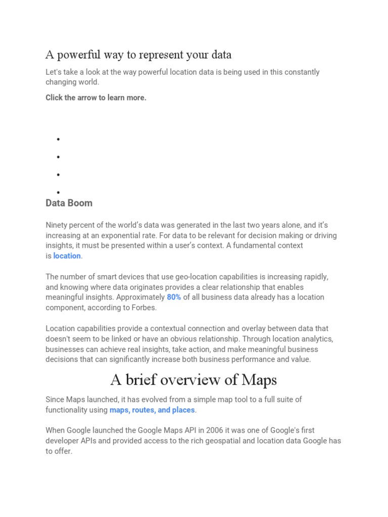 A Brief Overview of Maps: A Powerful Way To Represent Your Data | PDF ...