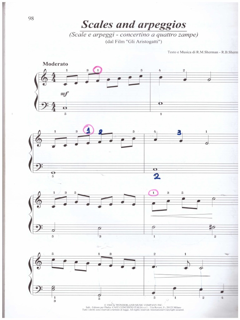 Gli Aristogatti Scale e Arpeggi 1 | PDF