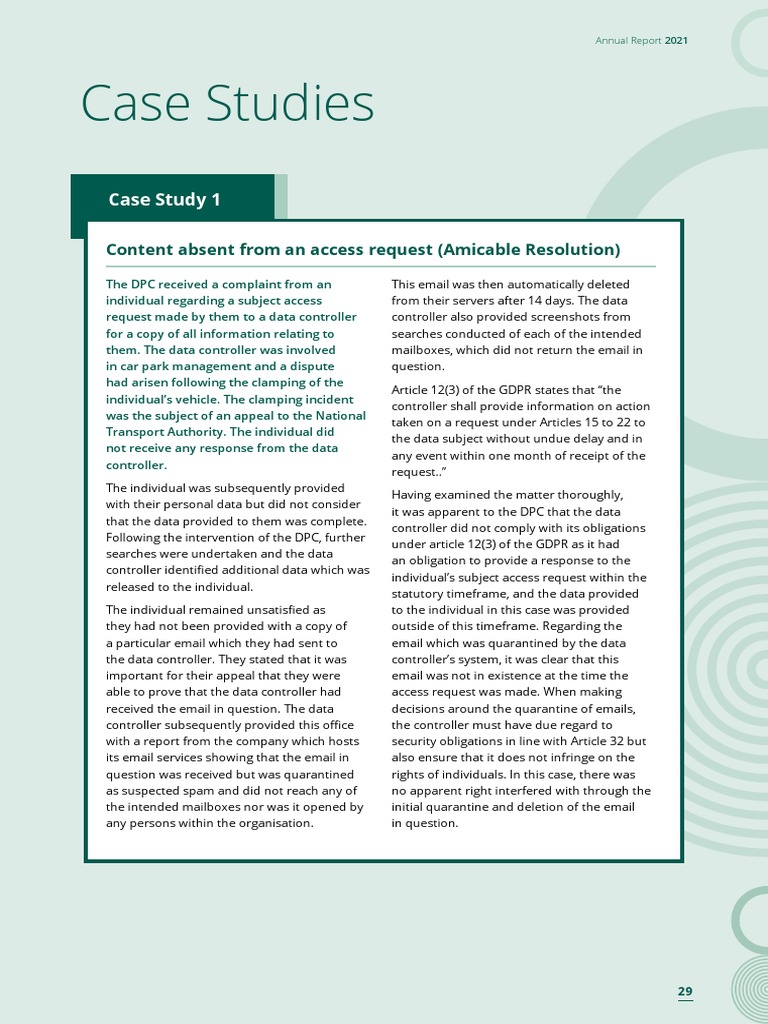 GDPR Case Studies | PDF | Employment | Overtime