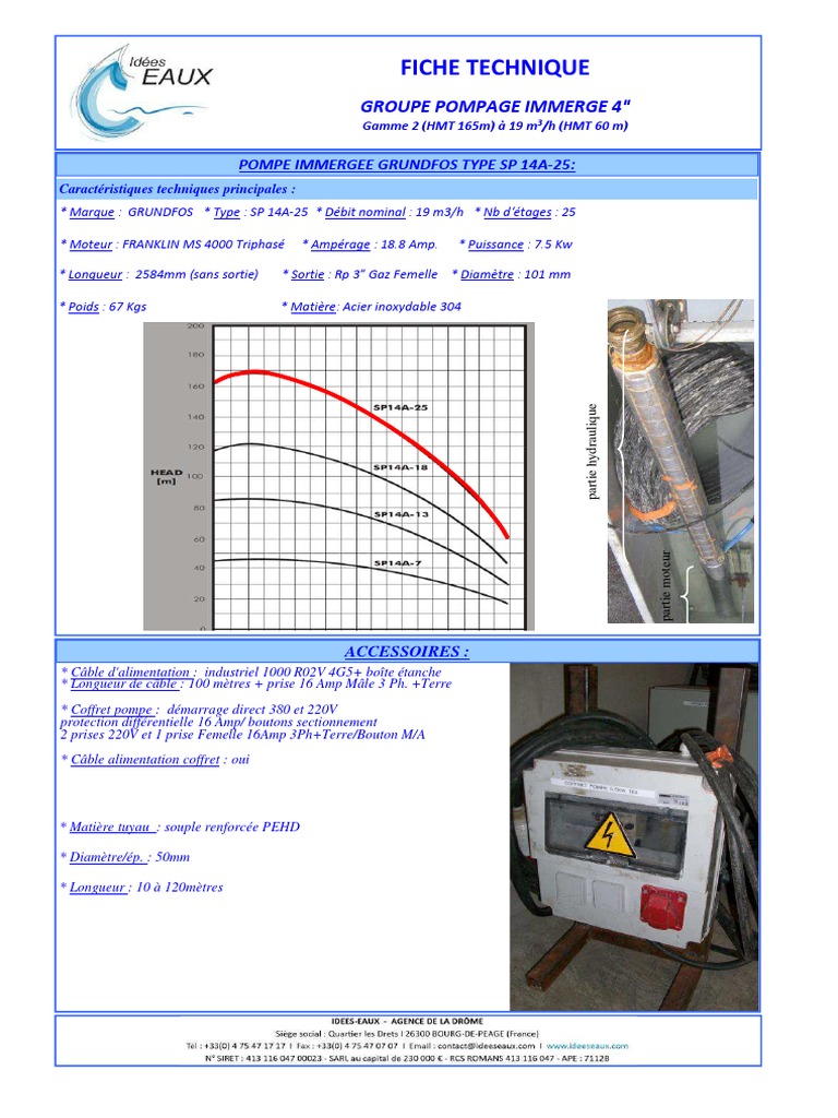 Fiche Technique Pompe SP14-25 | PDF