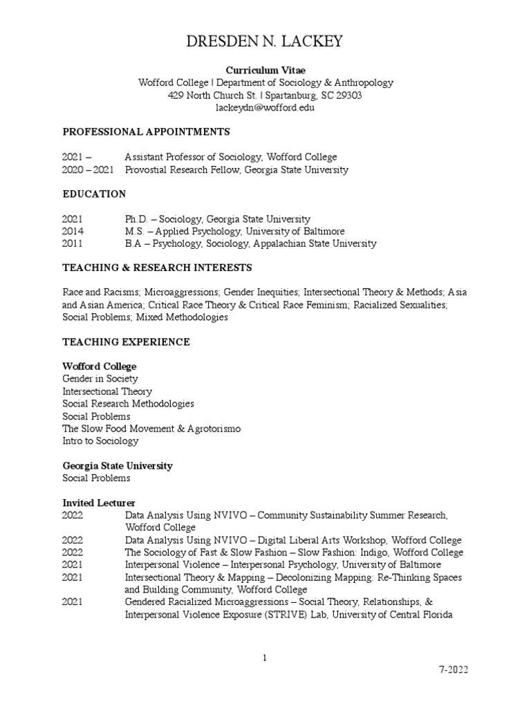 website cv | PDF | Intersectionality | Sociology