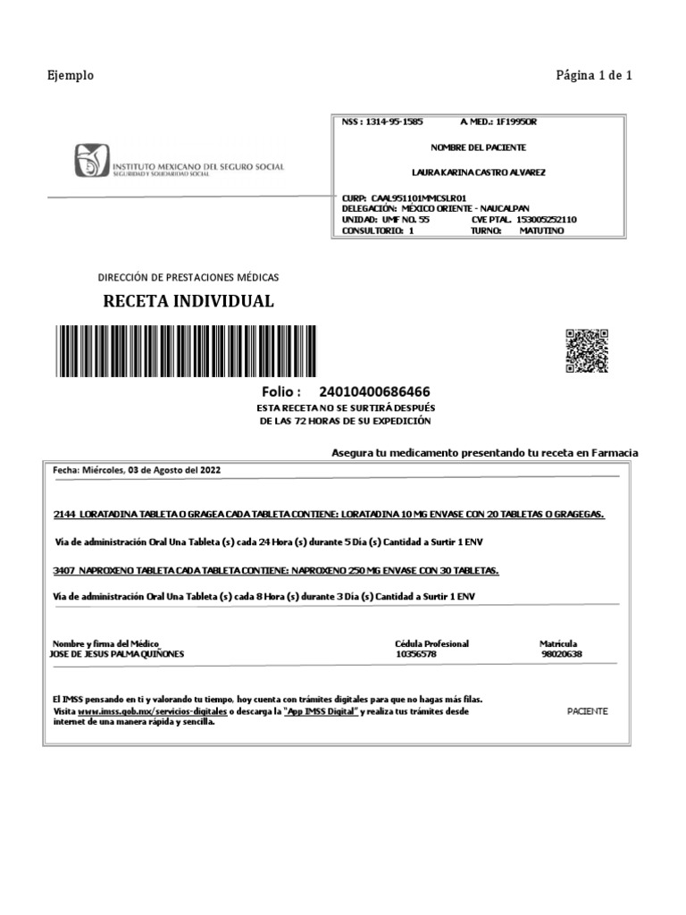 Receta formato | PDF