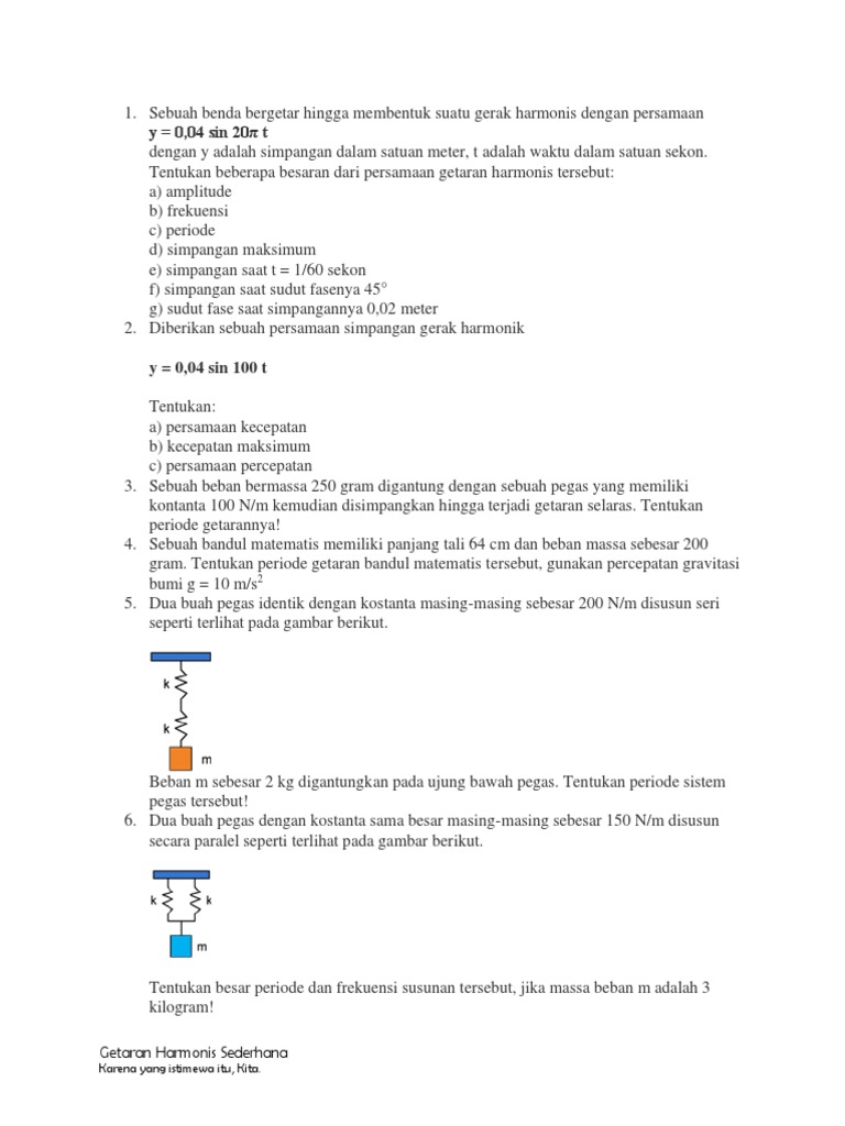 Soal Kelas 10 Getaran Harmonis Sederhana | PDF