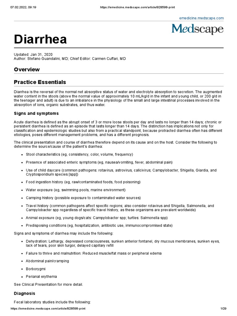 Diarrhea Guideline | PDF | Diarrhea | Saline (Medicine)
