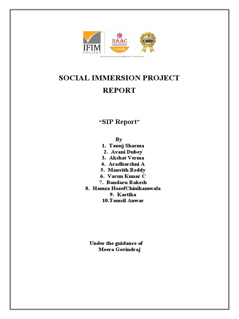 Social Immersion Project: SIP Report | PDF | Schools | Teachers
