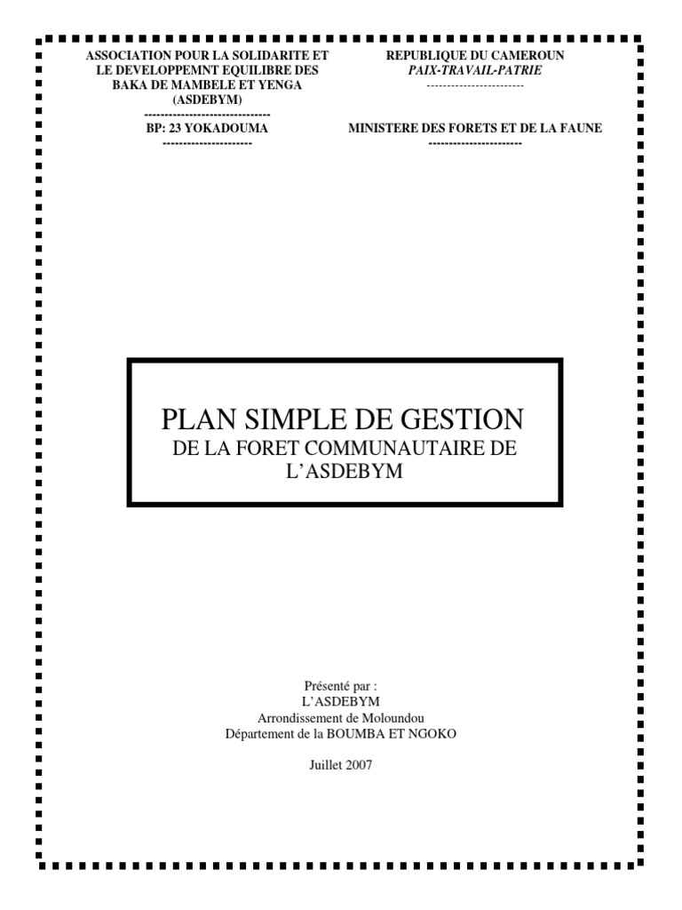 Exp Plan Simple de Gestion | PDF | Forêt | Chasse