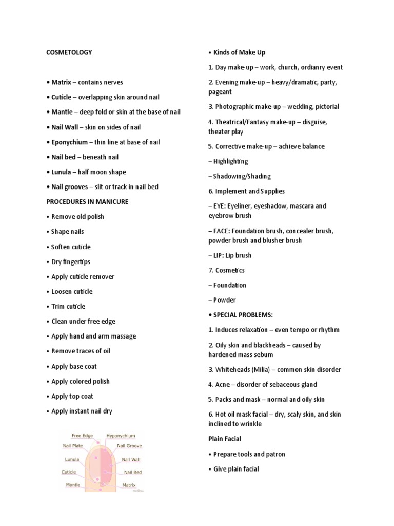 COSMETOLOGY | PDF | Nail (Anatomy) | Hair