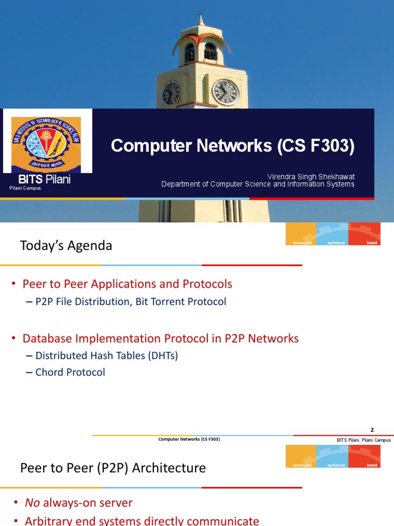 Lec 8-9 Application Layer Protocols-P2P Applications | PDF | Peer To ...