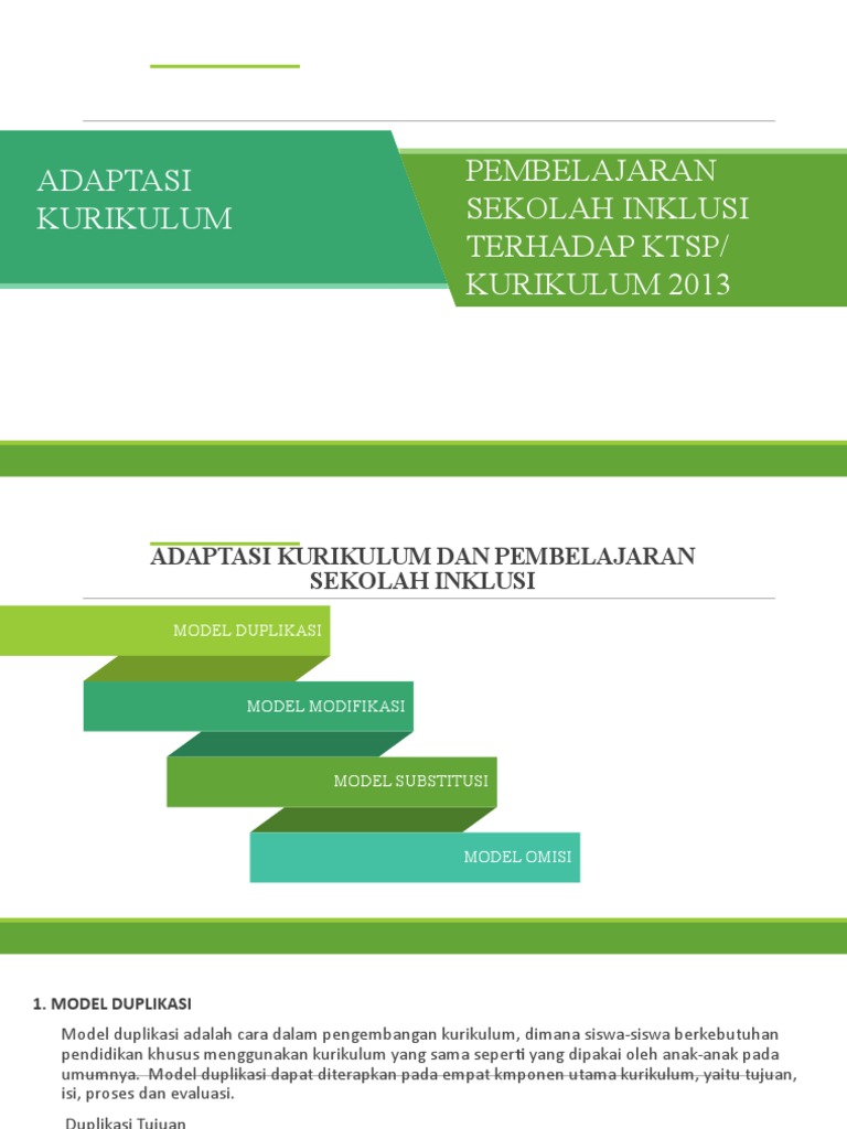 Model Omisi dalam Kurikulum Inklusi | PDF | Karier & Perkembangan