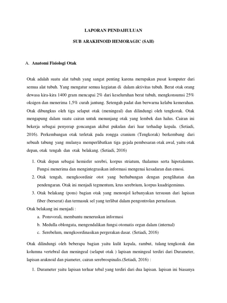 LP& Askep SAH 2022 | PDF