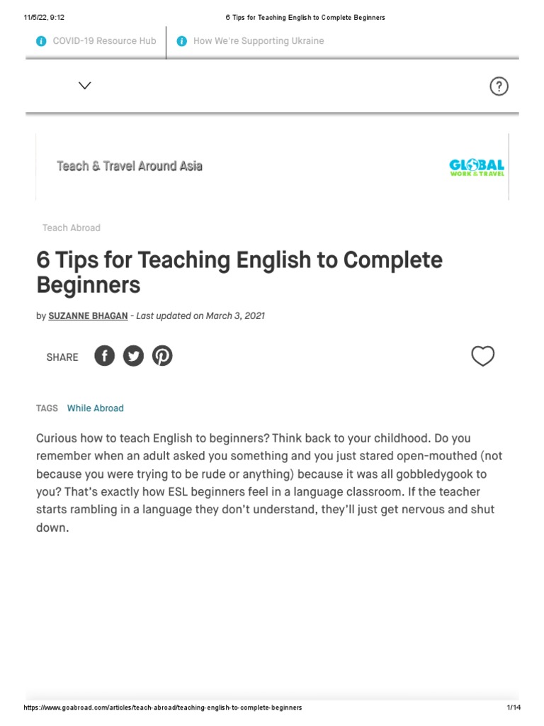 6 Tips For Teaching English To Complete Beginners | PDF | Flashcard ...