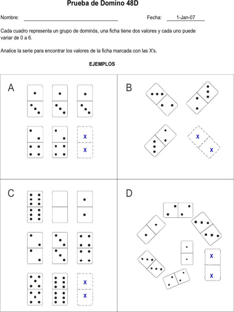 Test Dominos 48D Completo | PDF