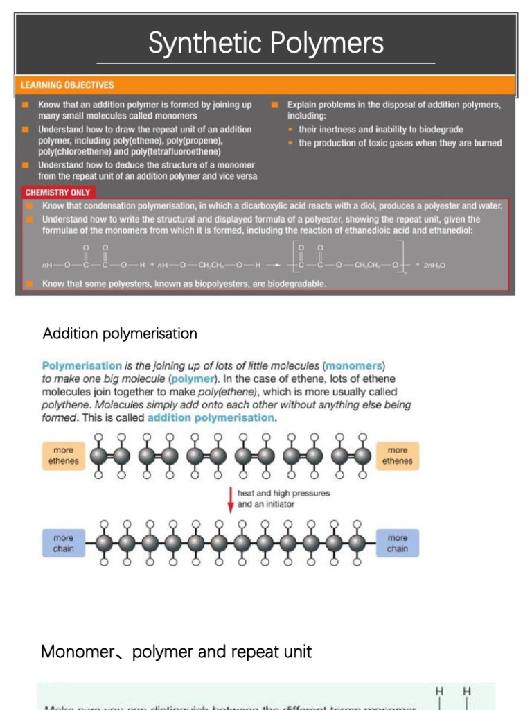 Synthetic Polymers - Highlight | PDF | Chemical Reactions | Polymers