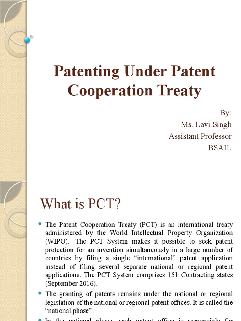 Patenting Under Patent Cooperation Treaty | PDF | Patent Application ...