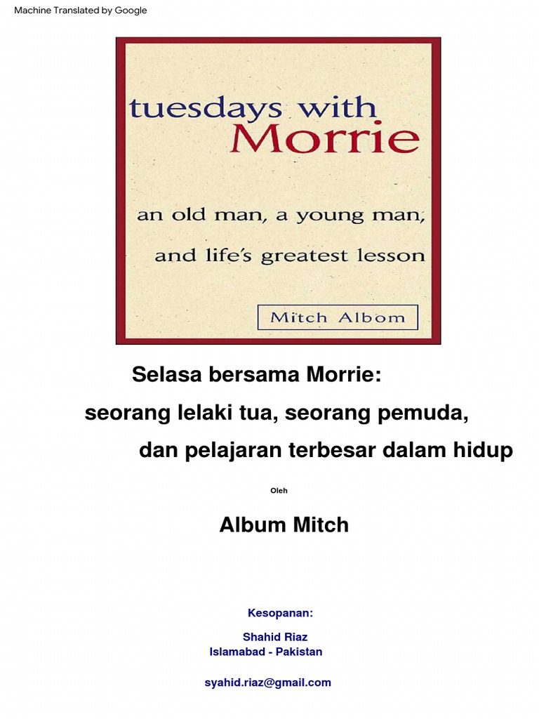 Tuesday With Morrie | PDF