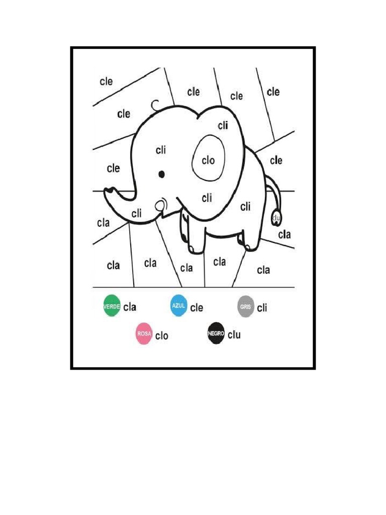 Actividades Con Silabas Trabadas Clas Cle Cli Clo Clu | PDF