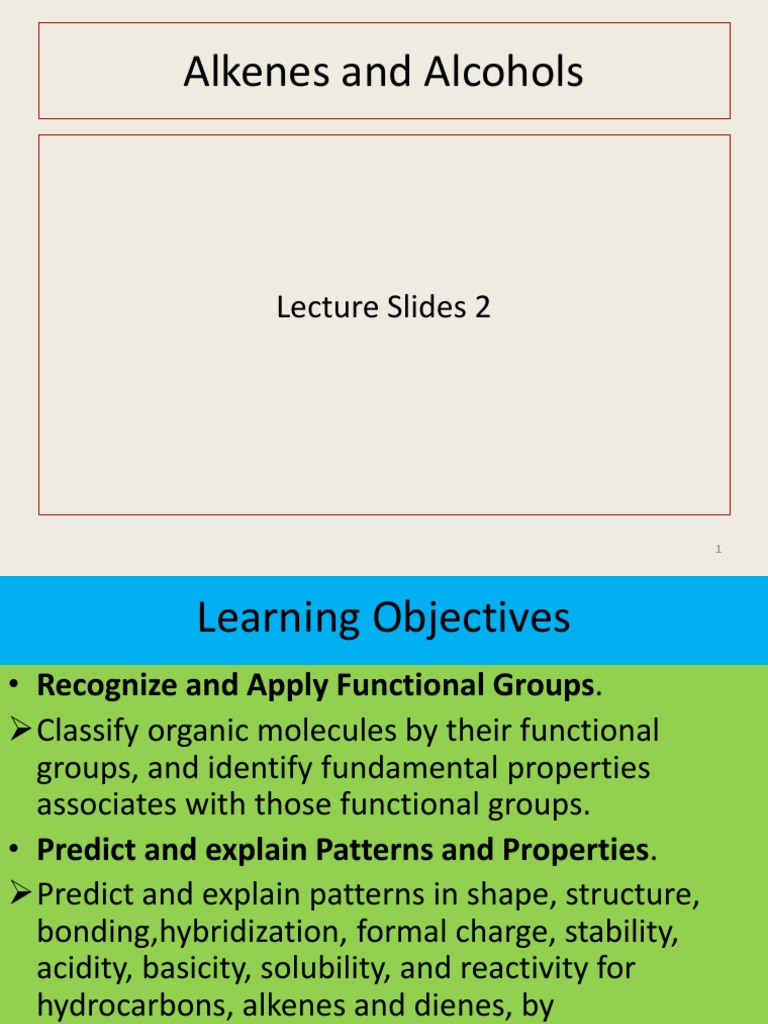 Alkenes and Alcohols Slide 2 | PDF | Alkene | Functional Group