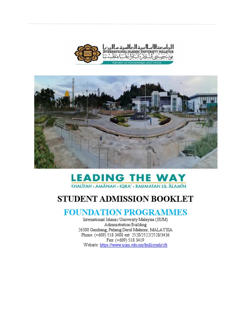 Student Admission Booklet: Foundation Programmes | PDF | Fee | Science