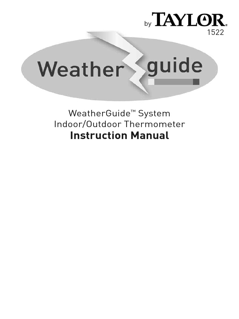 Instruction Manual: Weatherguide System Indoor/Outdoor Thermometer ...