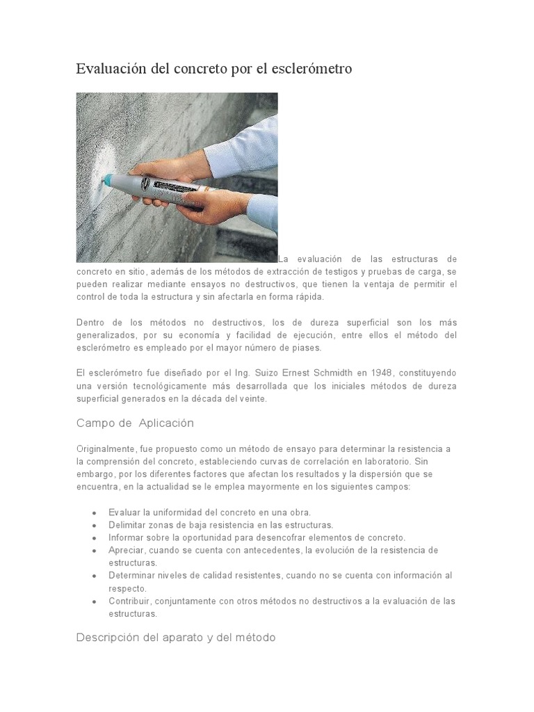 Evaluación de Concreto con Esclerómetro | PDF | Hormigón
