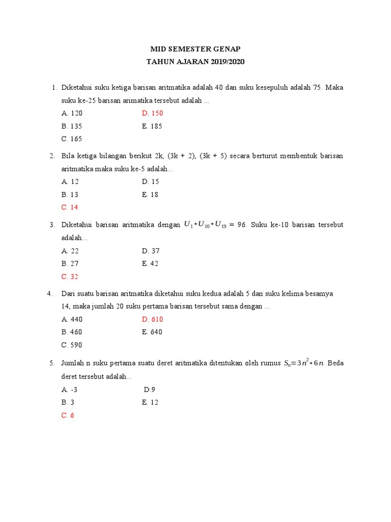 Mid Semester Genap | PDF