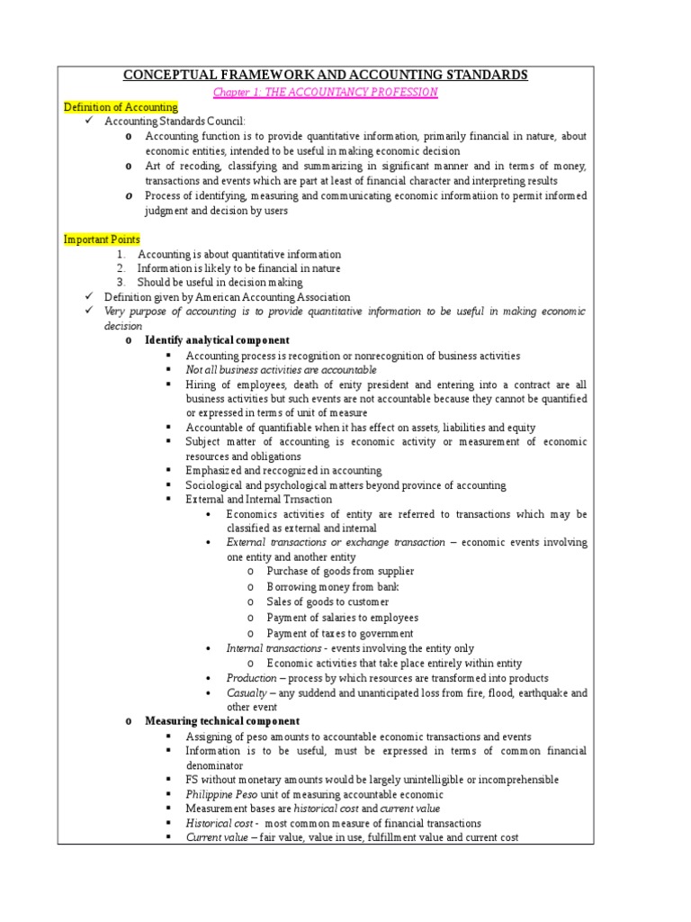 Conceptual Framework and Accounting Standards: Chapter 1: The ...