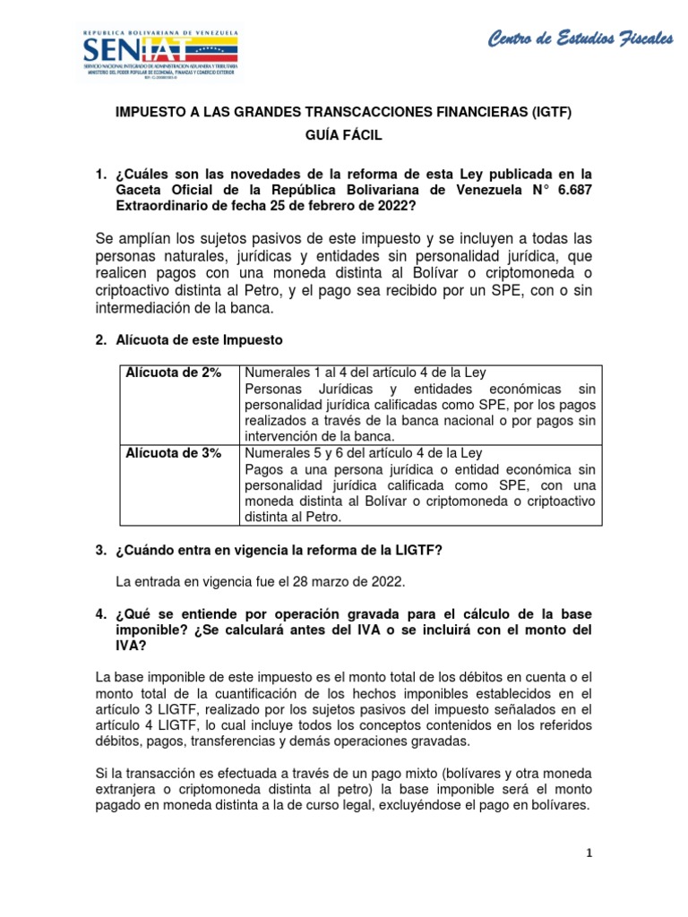 Guía sobre el IGTF en Venezuela | PDF | Impuestos | Factura