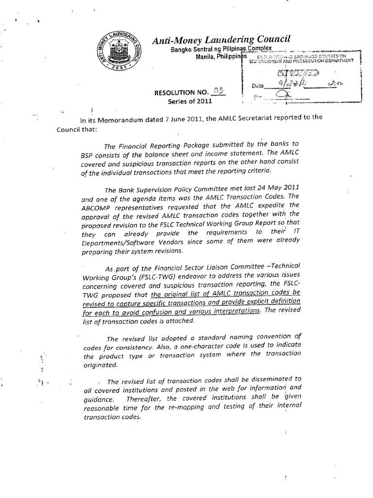 Amlc Res. No. 83s2011 | PDF
