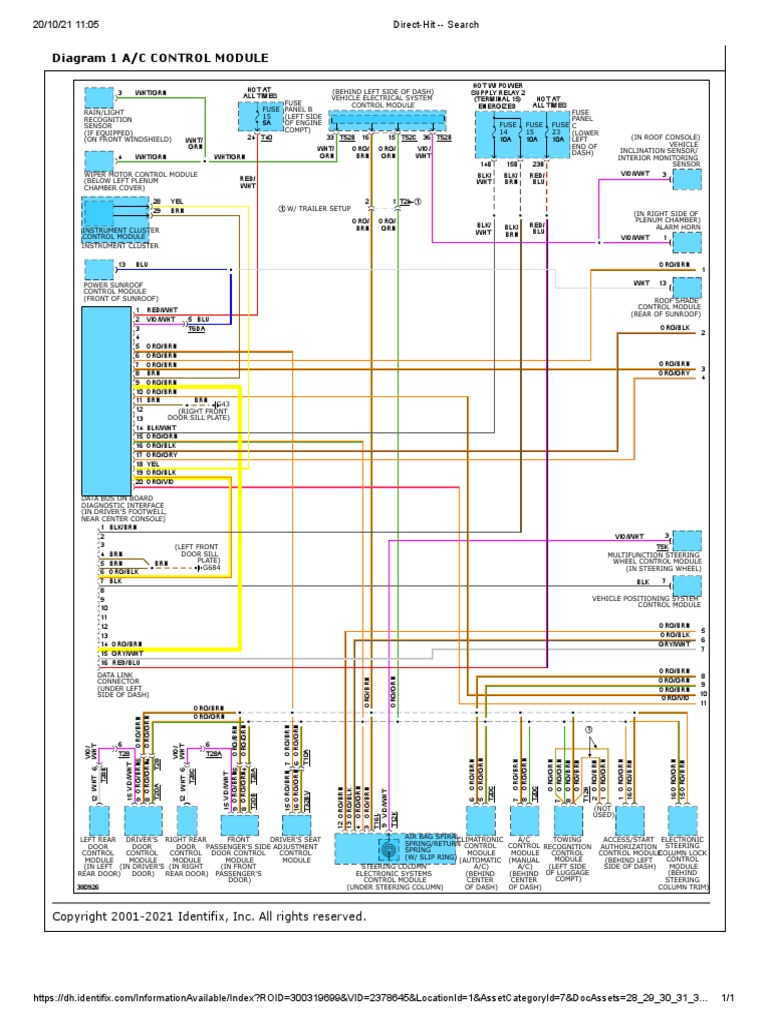 Diagram 1 A/C Control Module | PDF | Car | Automotive Technologies