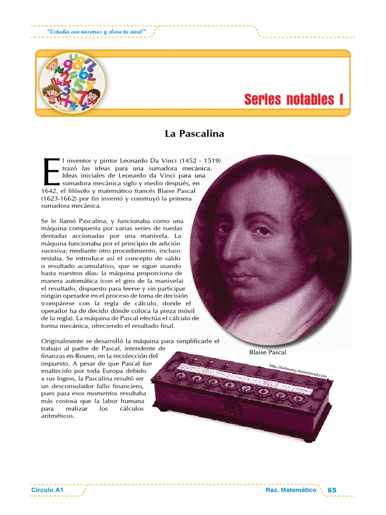 Series Notables I: La Pascalina | PDF | Conceptos matemáticos | Matemáticas