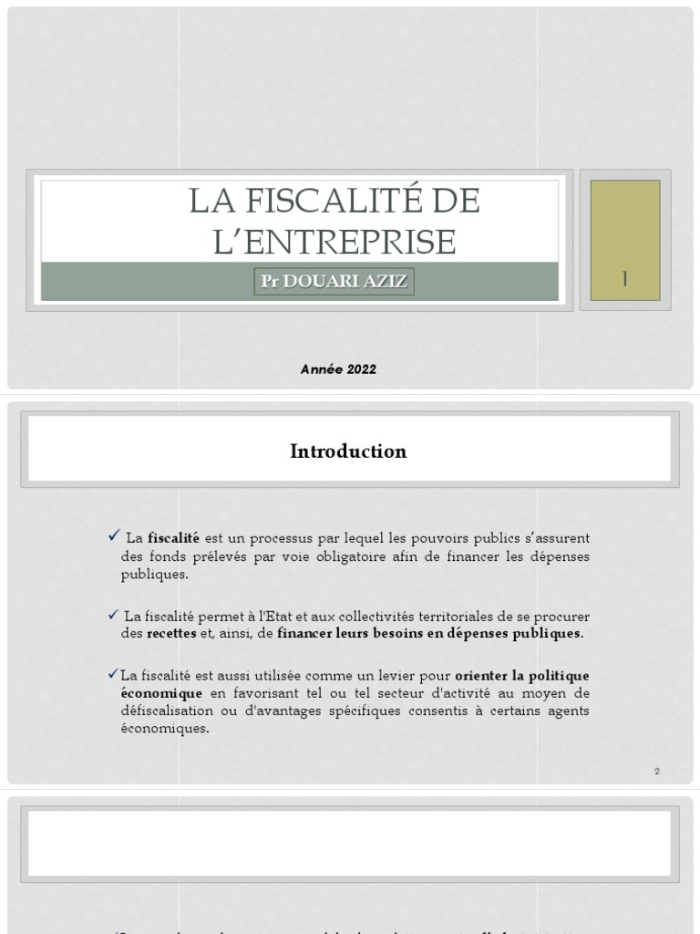 Fiscalité de l'Entreprise au Maroc | PDF | Impôts | Impôt sur le revenu