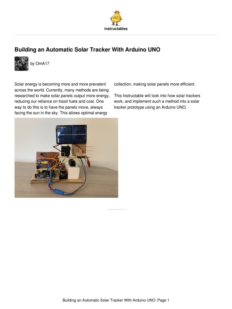 Building An Automatic Solar Tracker With Arduino UNO: Instructables ...