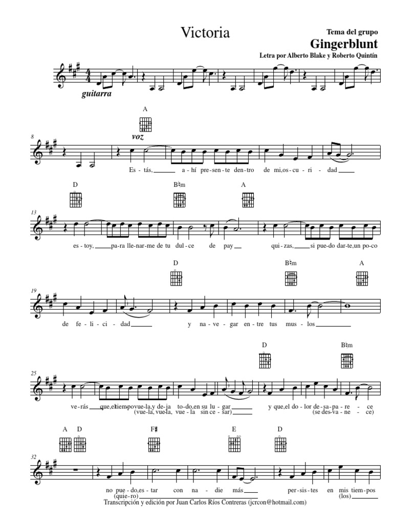 Victoria Version Con Tablatura | PDF