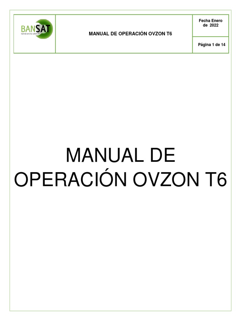 Manual de Operación Terminal OVZON T6 | PDF | Informática ...