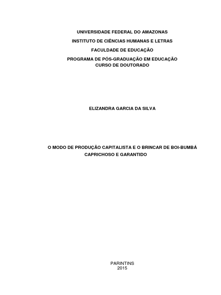 Capitalismo e Boi-Bumbá em Parintins | PDF | Karl Marx | Sociologia