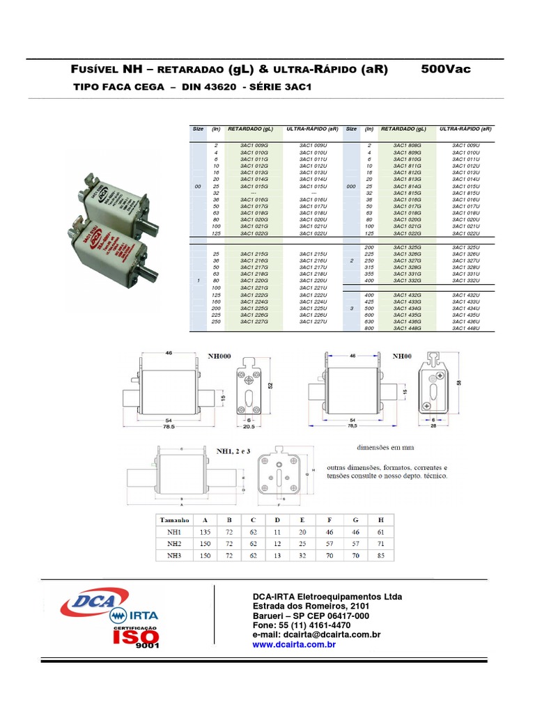 Catálogo Fusíveis DCA | PDF