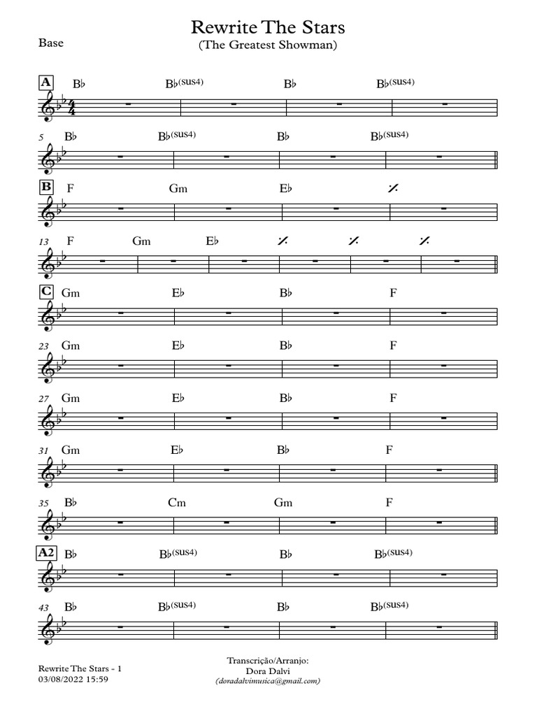 Rewrite The Stars - The Greatest Showman - Base | PDF