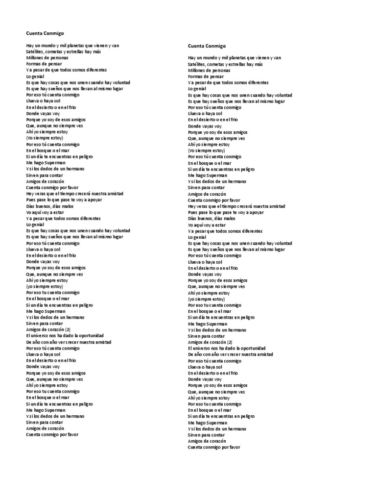 Cuenta Conmigo | PDF