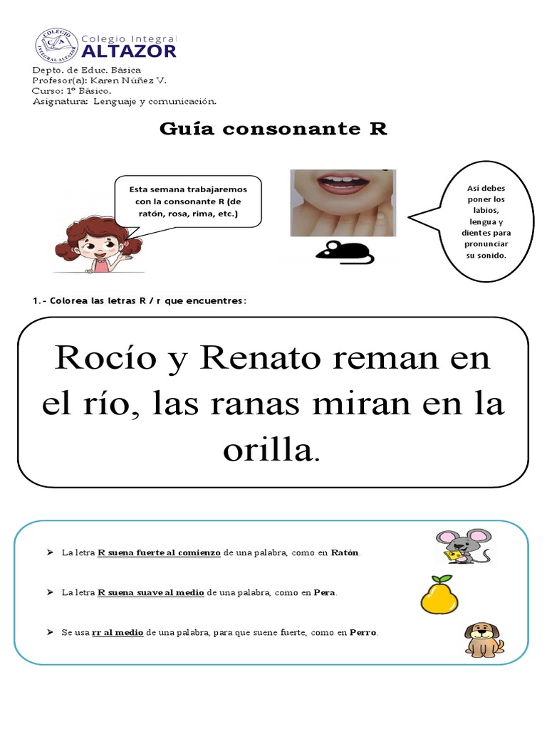 Guía consonante R | PDF